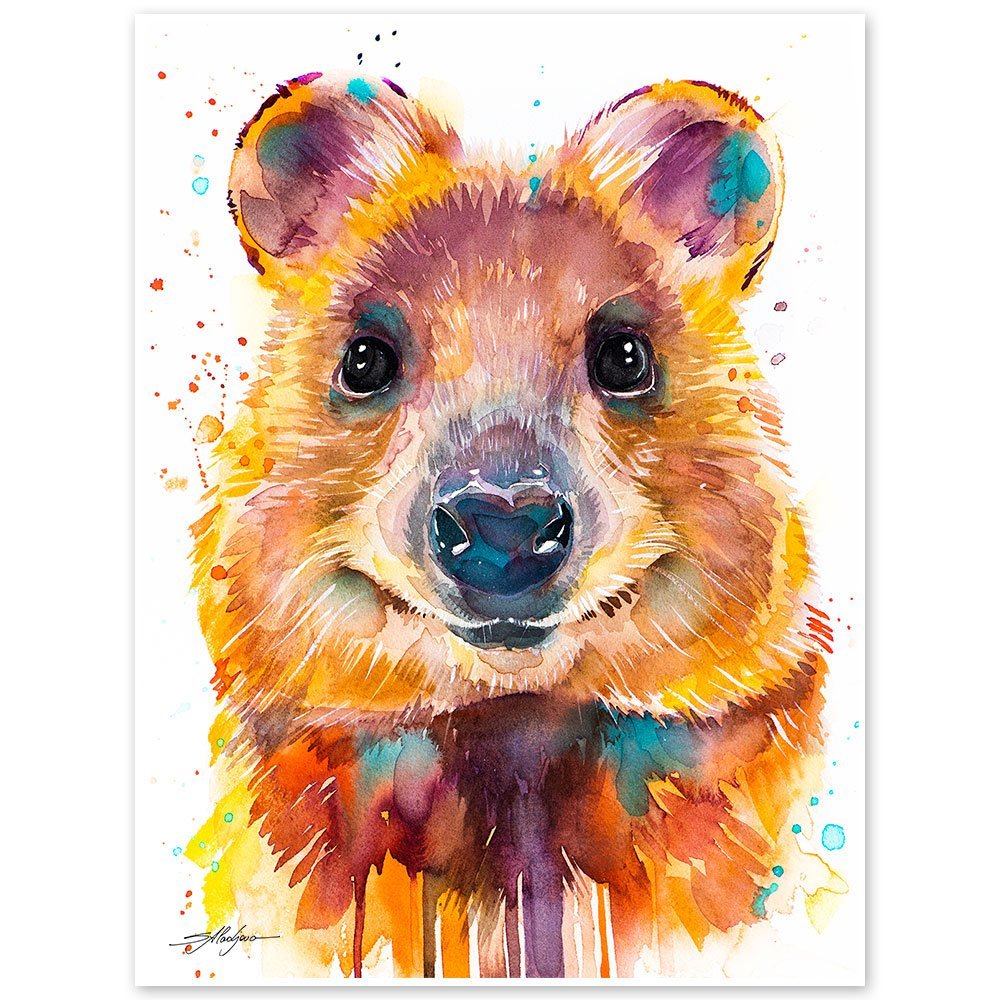 Quokka watercolor painting print by Slaveika Aladjova
